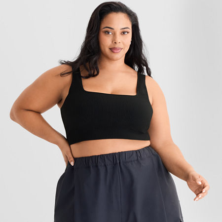 Click here for Ashley Graham Ribbed Womens Plus Square Neck Sleev... prices