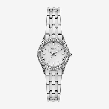 Relic By Fossil Astrid Womens Silver Tone Stainless Steel Bracelet Watch Zr37303  One Size  White