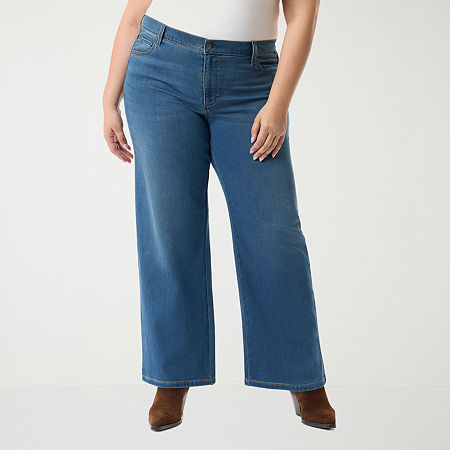 Click here for Gloria Vanderbilt - Plus Womens Mid Rise Wide Leg... prices