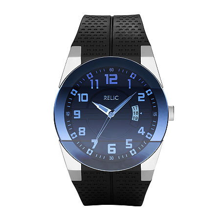Mens RELIC by Fossil Jake Beveled Blue Dial Watch - ZR11861