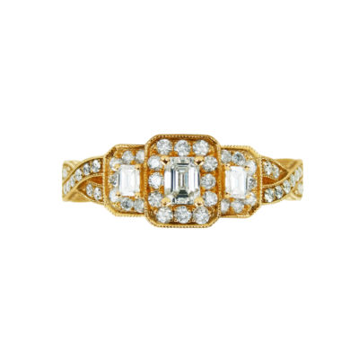 LIMITED QUANTITIES! Womens 1 CT. T.W. Emerald White Diamond 14K Gold ...