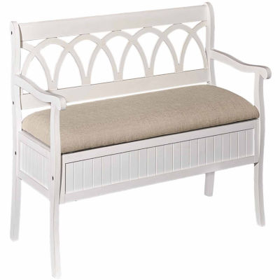 ELLIANA STORAGE BENCH, Color: White - JCPenney