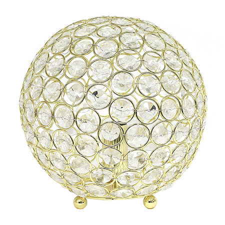 Elegant Designs Elipse 8 Crystal Ball Sequin Table Lamp - Gold - Tone