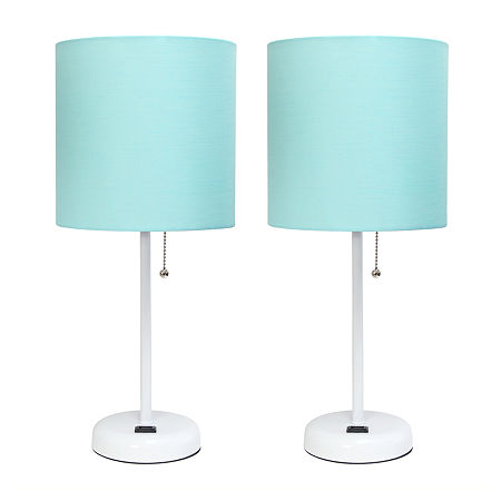 Click here for LimeLights White Stick Lamp w/Charging Outlet & Sh... prices