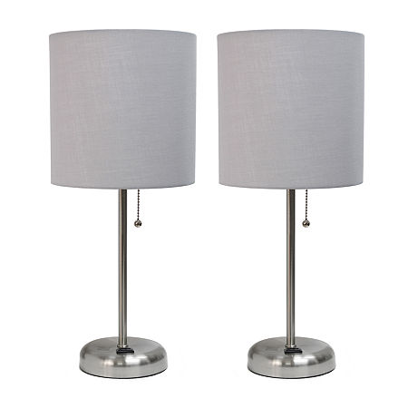 Click here for LimeLights Brush Steel/Grey Stick Lamp w/Charging... prices