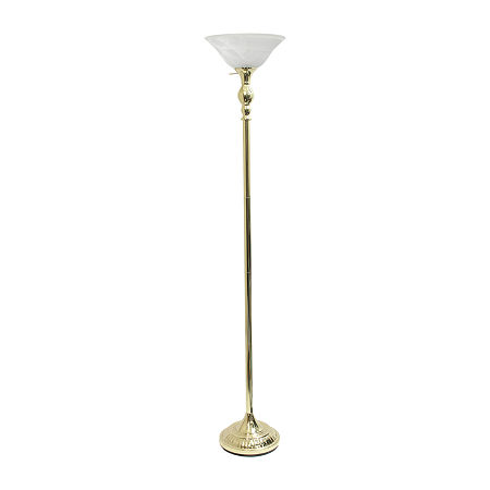 Click here for 1 Light Torchiere Floor Lamp with Marbleized Glass... prices