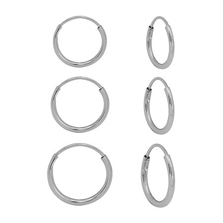 Click here for Womens 10K White Gold 3 Pair Earring Set  One Size prices