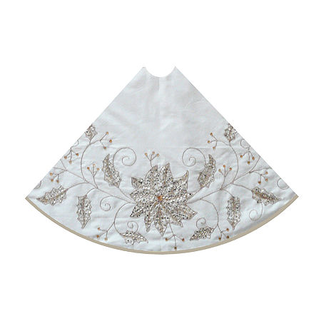 Click here for Kurt Adler Ivory Holly Indoor Tree Skirt  One Size... prices