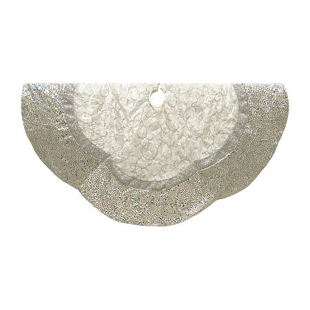 Click here for Kurt Adler Silver Indoor Tree Skirt  One Size  Sil... prices