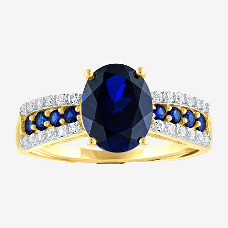 Click here for Womens Lab Created Blue Sapphire 10K Gold Cocktail... prices