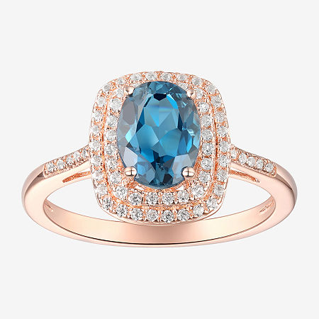 Click here for Womens Genuine Blue Topaz 14K Rose Gold Over Silve... prices