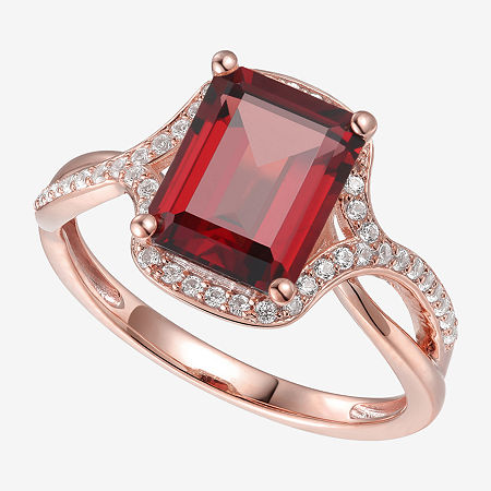 Click here for Womens Genuine Red Garnet 14K Rose Gold Over Silve... prices