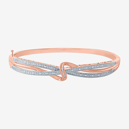 Click here for 1/10 CT. T.W. Diamond Crossover Bangle Bracelet in... prices