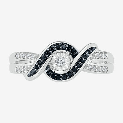 Promise My Love Womens 1/5 CT. Natural Black Diamond Sterling Silver ...