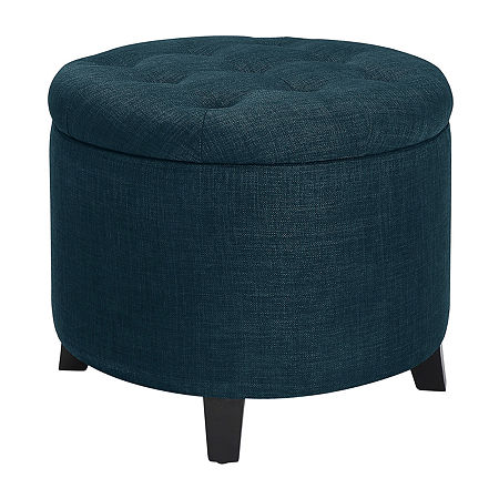 Click here for Designs4Comfort Round Ottoman  One Size  Blue prices