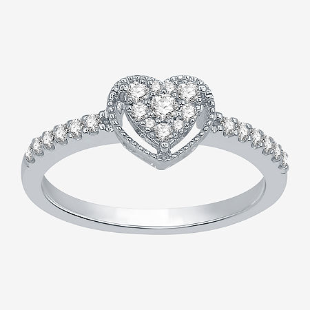 Click here for 1/4 CT.T.W. Natural Diamond Heart-Shaped Promise R... prices