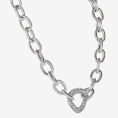 JS Jessica Simpson Silver Tone Womens Glass Alloy Butterfly 18 Inch ...