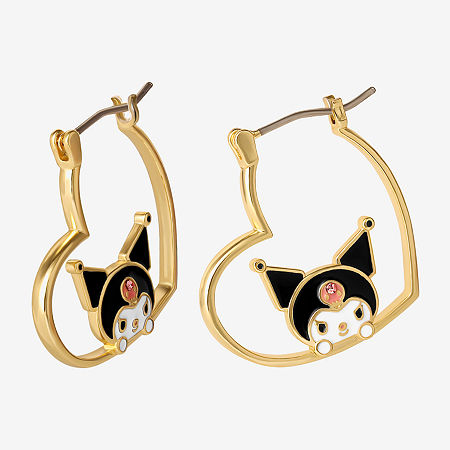Click here for Womens Crystal 18K Gold Over Brass 26mm Heart Hell... prices