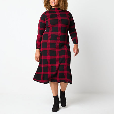 Click here for Danny & Nicole Womens Plus Long Sleeve Windowpane... prices