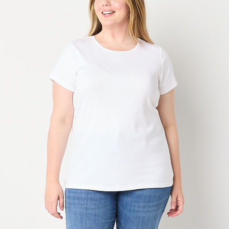 Click here for St. Johns Bay Womens Crew Neck Short Sleeve Plus T... prices