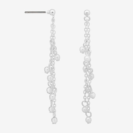 Click here for Bijoux Bar Silver Tone Womens Simulated Pearl Stai... prices