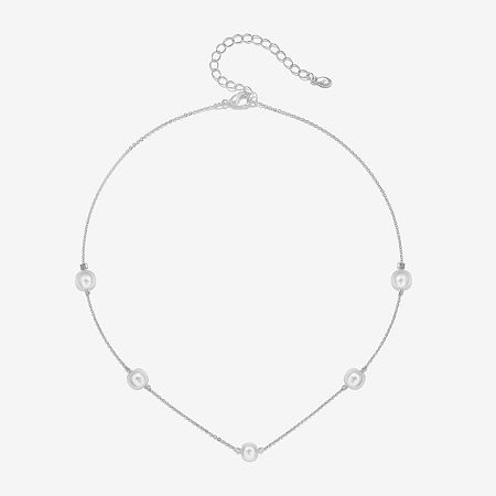 Click here for Bijoux Bar Silver Tone Womens 16 Inch Strand Neckl... prices