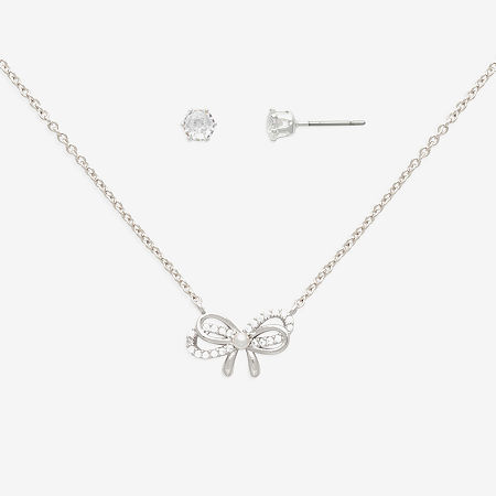 Click here for Mixit Womens Cubic Zirconia Bow Hypoallergenic 2-p... prices