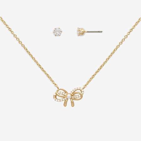 Click here for Mixit Womens Cubic Zirconia Bow Hypoallergenic 2-p... prices