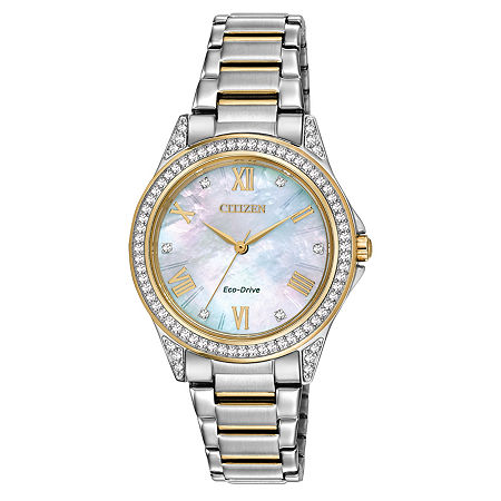 Click here for Womens Citizen(R) Crystal White Dial Bracelet Watc... prices