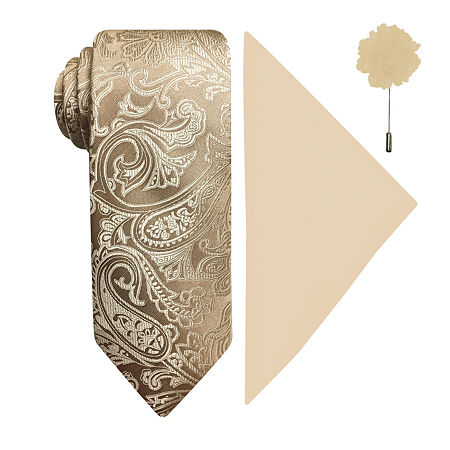 Click here for J. Ferrar Tonal Paisley Tie Set  One Size  Beige prices