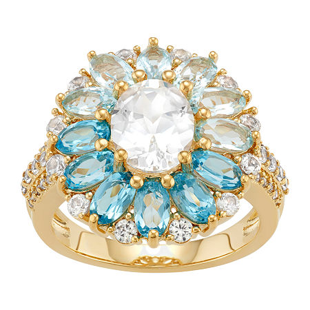 Click here for Womens Genuine Multi Color Stone 18K Gold Over Sil... prices