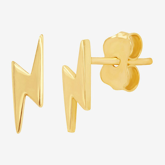 14K Gold 6.4mm LIghtning Bolt Stud Earrings - JCPenney 14K Gold 6.4mm LIghtning Bolt Stud Earrings - JCPenney