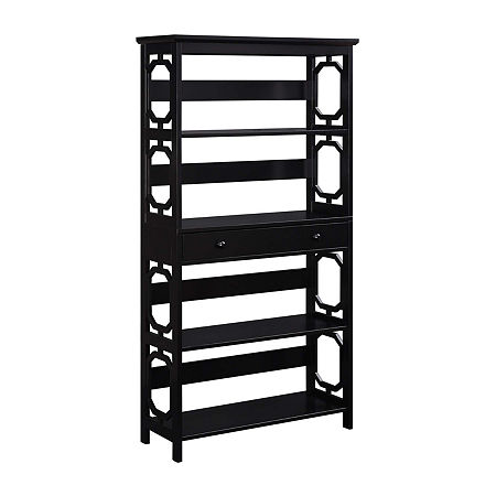Click here for Omega 5-Shelf Bookcase  One Size  Black prices