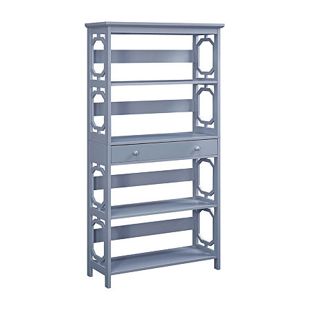Click here for Omega 5-Shelf Bookcase  One Size  Gray prices