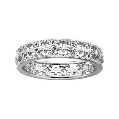 Personally Stackable Sterling Silver Fleur-De-Lis Stackable Ring - JCPenney