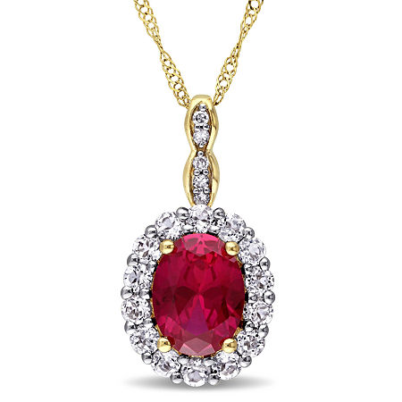 Click here for Womens Lab-Created Red Ruby and Diamond Accent Pen... prices