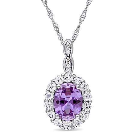 Click here for Womens Oval Simulated Alexandrite  White Topaz and... prices