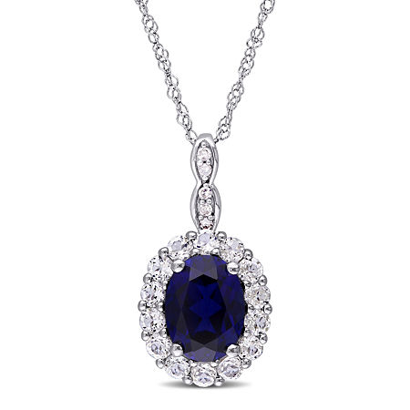 Click here for Womens Diamond Accent Lab Created Blue Sapphire 14... prices