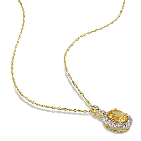 Click here for Womens Diamond Accent Genuine Yellow Citrine 14K G... prices