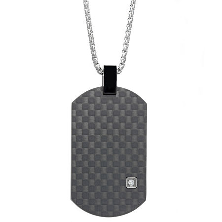 Click here for Mens White Cubic Zirconia Stainless Steel Dog Tag... prices