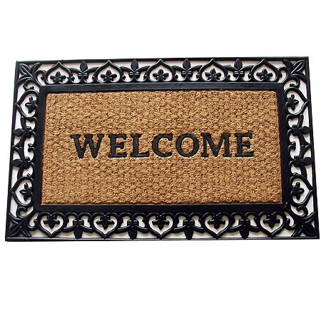 Click here for Scroll Welcome Rectangular Doormat - 18X30  One Si... prices