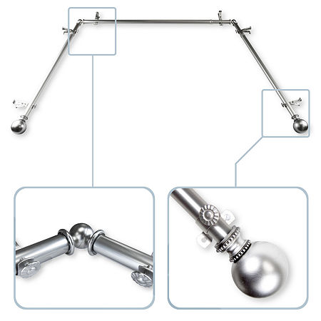 Click here for Rod Desyne Jordana Bay Window Rod  One Size  Silve... prices