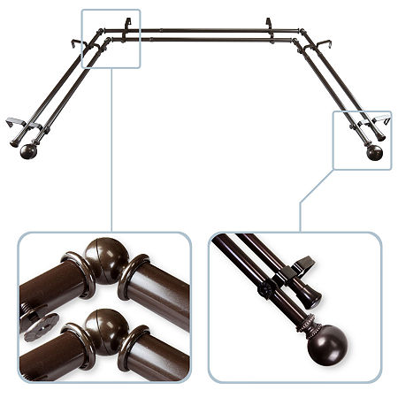 Click here for Rod Desyne Jordana Double Bay Window Rod  One Size... prices