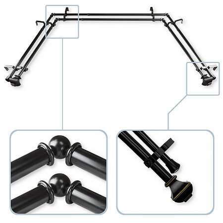 Click here for Rod Desyne Marion Double Bay Window Rod  One Size... prices