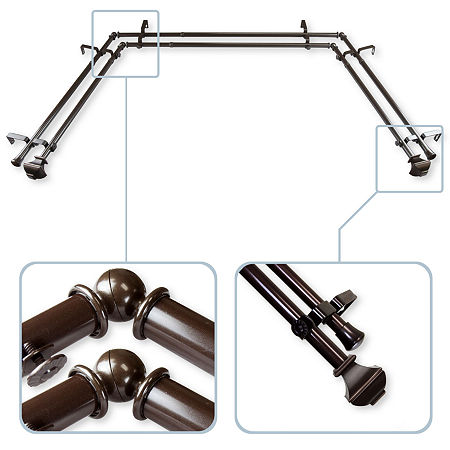 Click here for Rod Desyne Marion Double Bay Window Rod  One Size... prices
