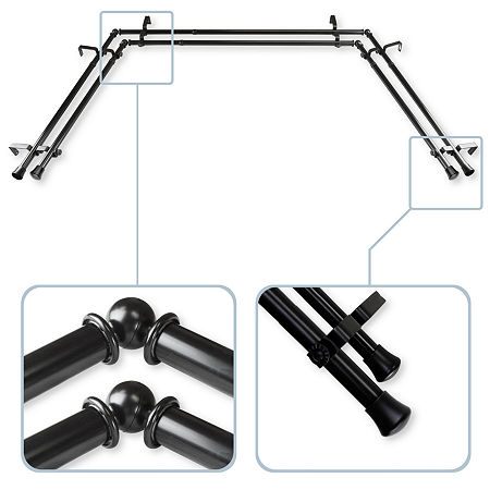Click here for Rod Desyne Double Bay Window Rod  One Size  Black prices