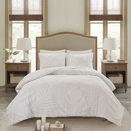 Madison Park Bahari Palm Tufted 3-Pc. Comforter Set  Full/Queen - White