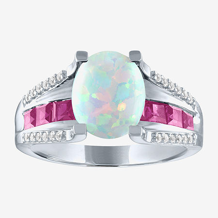 Click here for Womens Lab Created White Opal Sterling Silver Cock... prices