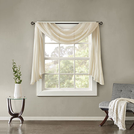 Click here for Madison Park Kaylee Scarf Valance  One Size  White prices