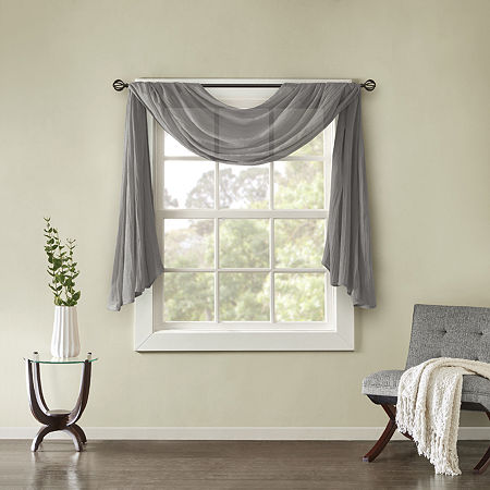 Click here for Madison Park Kaylee Scarf Valance  One Size  Gray prices